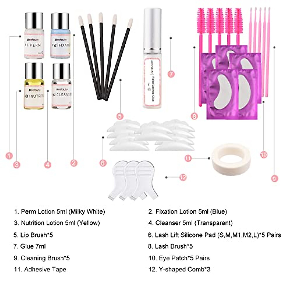Bestauty Eyelash Lifting Set, Lash Lifting Kit Eyelash Curling Makeup Tools DIY Eyelash Extension Kit Lash Lift Kit Semi-Permanent Curling Suitable for Salon Home Use
