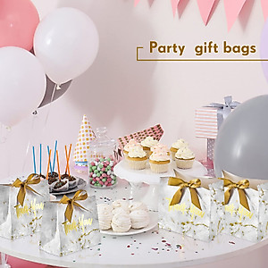 Leinuosen 12 Pcs Small Thank You Gift Bag, Party Favor Bags, Bridal Shower Gift Bags for Guests, Gift Wrap Bags Wedding Baby Shower Birthday Party Supplies(Marble, Gold,7 x 6.3 x 3.9 Inch)