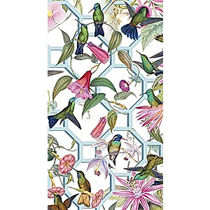 Caspari Disposable Hand Towels, Decorative Paper Guest Towels for Bathroom or Paper Napkins Dinner Napkins Size Hummingbird Trellis Pak 30