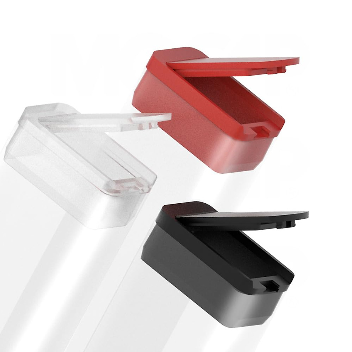Rectangular Flip-Top Plugs - Rectangular Flip-Top Plug - For Cleartec 13/16" x 1-1/4" Tubes - Black PP MOCAP PRCF.8X1.2BLK (qty100)