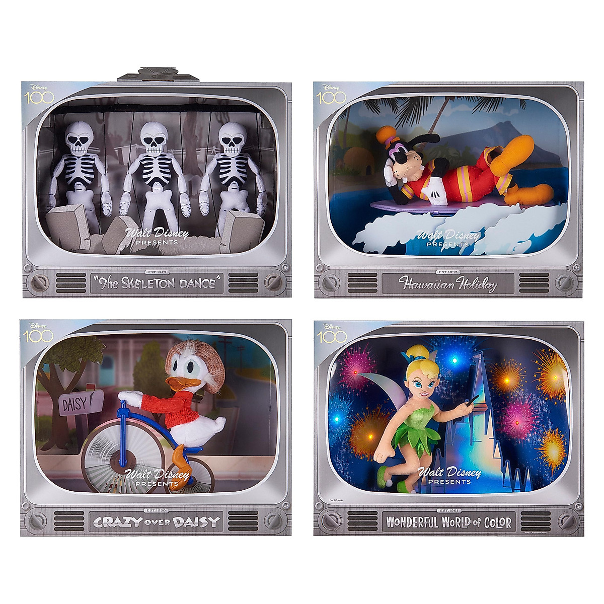 Disney100 Years of Wonder Walt Disney Presents “Wonderful World of Color” Tinker Bell Collectible Plush Stuffed Doll, Kids Toys for Ages 5 Up, Amazon Exclusive by Just Play