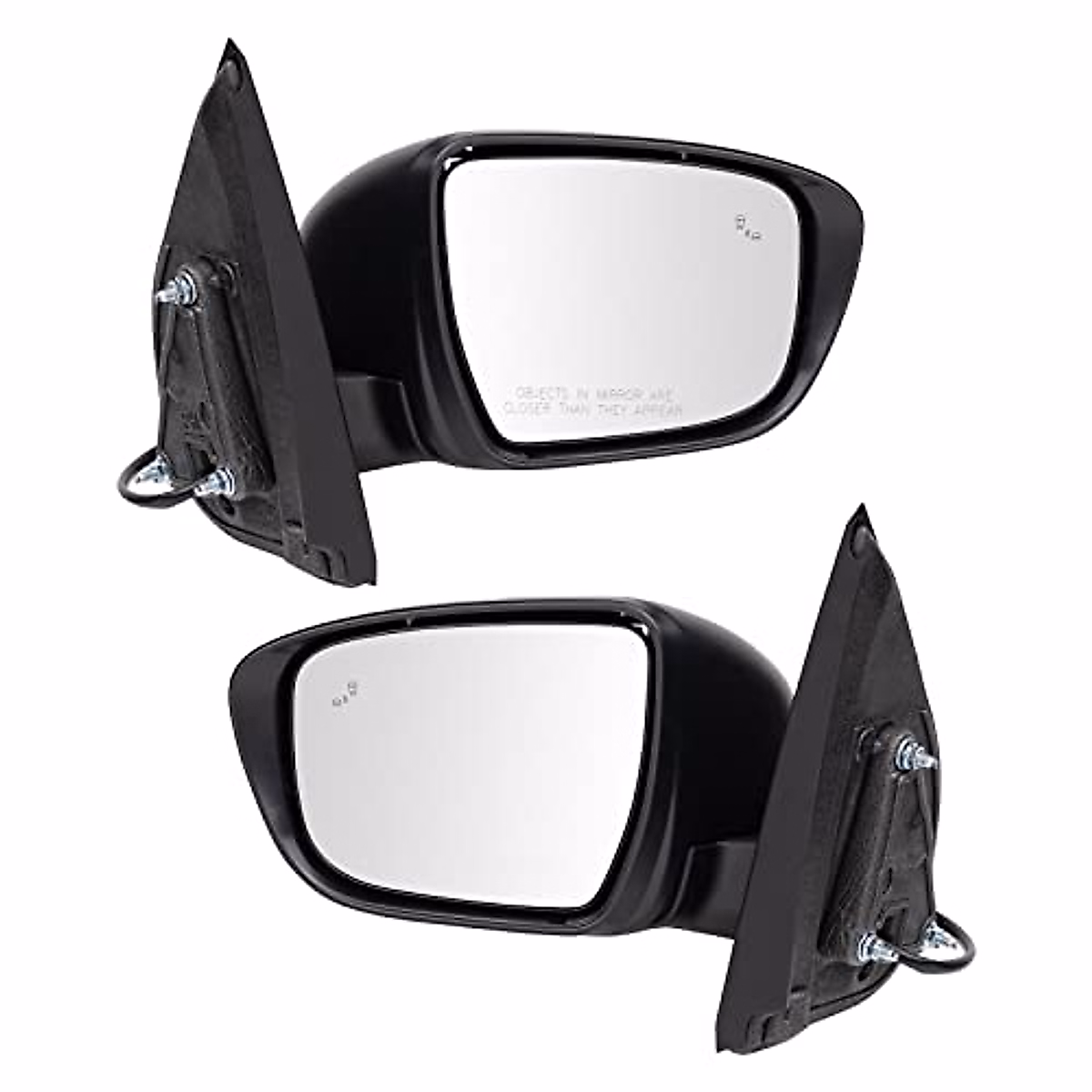 TRQ Driver & Passenger Side Mirror Set Manual with Blind Spot Indicator Compatible with 2022 Nissan Frontier NI1320336 NI1321336