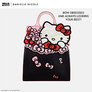 Danielle Nicole Hello Kitty, Bow Design Purse Backpack, Black, Mini