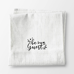 Voatok Be Our Guest Towels Hand Towels for Bathroom,Home Decoration for Guest Room,Funny Housewarming Towels Kitchen Tea Dish Towels,Guest Room Welcome Gifts for House Guests,Wedding Hotel Guests