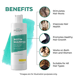 Biotin Shampoo for Thinning Hair and Hair Loss, Biotin Shampoo and Conditioner, Hair Loss Shampoo & Hair Thickening Shampoo for Men, Amazing Hair Thickening Shampoo for Men & Women - Pureauty Naturals