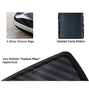 iJDMTOY Exact Fit Black Glossy Carbon Fiber Finish Key Fob Shell Compatible With Ford 2018-up Mustang F150 F250 Explorer Expedition Keyless Smart Key