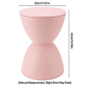Hourglass Shaped Stool Plastic Modern Simple Nordic Household Round Stool for Bathroom Fitting Room,White()
