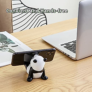 Stellar Panda Kawaii Phone Stand for Desk,Adjustable Compatible with Smartphones and Tablets,Cute Panda Smartphone Stand,Kawaii Room Decor Aesthetic (White)