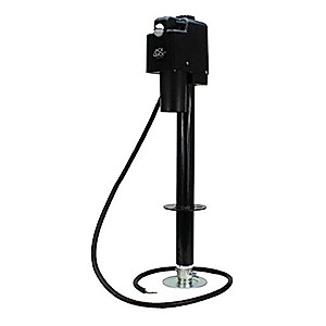 Quick Products JQ-3500B Power A-Frame Electric Tongue Jack with LED Work Light and Permanent Ground Wiring for Camper Trailer, RV - 3,650 lbs. Capacity (Higher then Standard 3,500 lbs. Jack!), Black