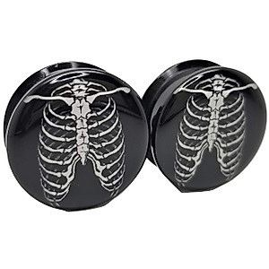 Pierced Republic RIb Cage Ear Plugs - Acrylic Screw-On - 10 Sizes - Pair* (5/8" (16mm))