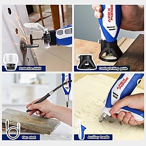 APEXFORGE M0 Rotary Tool Accessories Kit + M6 Rotary Tool Kit, Keyless Chuck & Flex Shaft, 357 + 172 Accessories, 6-Speed, 4 Attachments & Carrying Case, Ideal for Cutting/Sanding/Drilling/Sharpening