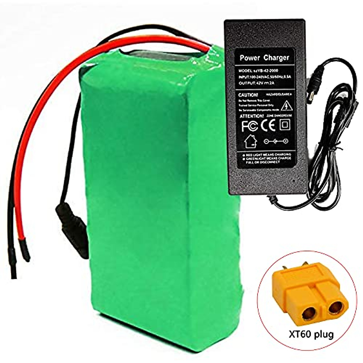 FREEDOH 24V 6Ah E-Bike Battery Pack 7SP2 6000mAh Lithium Battery for MTB Electric Bicycle Electric Scooters Power Tools Airplane Models Electric Wheelchairs with BMS + Charger,Xt60 Plug