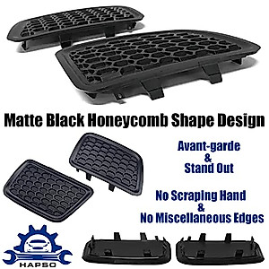 HAPSO Front Lower Grille Tow Hook Cover Fit For 2014-2016 Jeep Grand Cherokee Pair Driver & Passenger Side OEM Replace 68143099AC 68143098AC