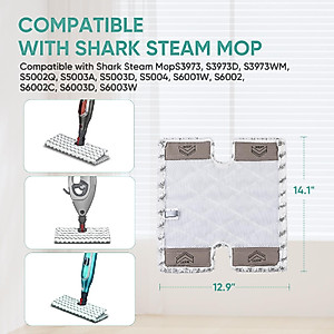 3 Pack Steam Mop Pads Replacement P184WQ for Shark Lift-Away Pro & Genius Steam Pocket Mop System S3973 S3973D S3973WM S5001 S5002Q S5003A S5003D S5004 S5004W S6001W S6001WM S6002 S6002C S6003D S6003W
