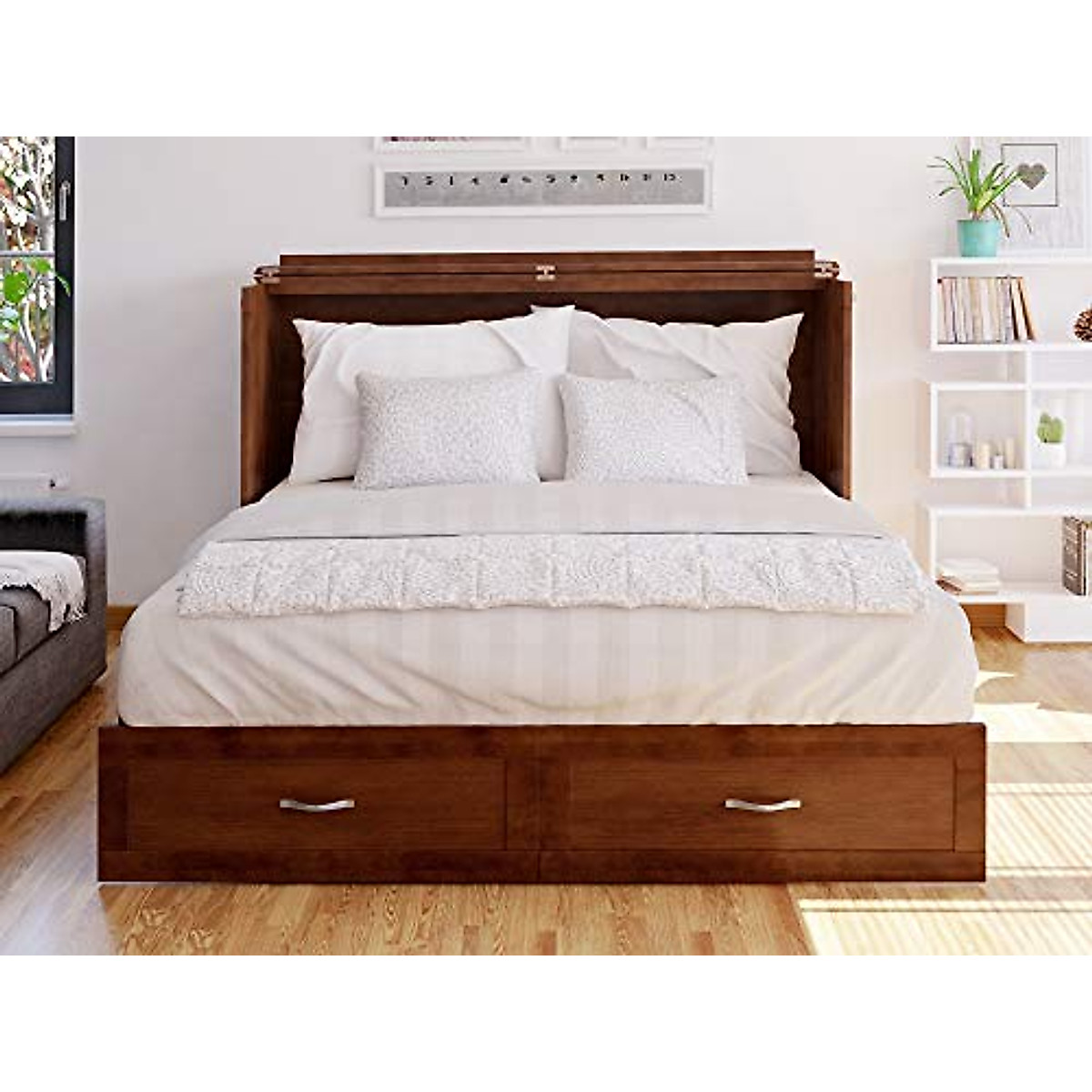 AFI Hamilton Murphy Bed Chest, Queen, Walnut