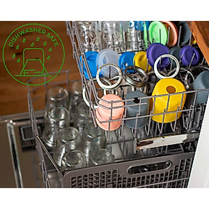 Long Safer Rounded End Stainless Steel Metal Straws for Large Cups, Tall Glasses, or Quart Mason Jars (4 Pack + Cleaning Brush + Bag)