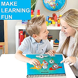 Montessori Busy Book for Toddlers - Preschool Learning Activities for Kids - Montessori Toys - Travel Activity - Toddler Learning & Educational Toys - Autism Sensory Books - Kindergarten Learning