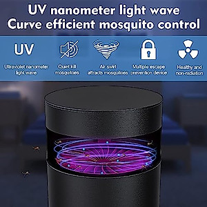 Bug Zapper, Fruit Flies Trap, Electric Mosquito & Fly Zappers/Killer - Insect Attractant Trap Powerful Little Gnats, Hangable Mosquito Lamp for Home, Indoor, Outdoor, Patio (Black)