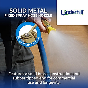 Underhill Precision Rainbow with High Flow Control Valve Garden Water Hose Nozzle, 15 GPM 80 PSI, 3/4-Inch Thread Inlet by 1-Inch, HN1500CV