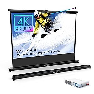 WEMAX Go Portable Laser Projector and 40 inch Portable Pullup Screen