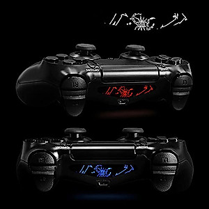 eXtremeRate 30 Pcs/Set Personized Controller Light Bar Decal for PS4 Remote Skins, Game Accessories Led Cover Sticker for PS4 Slim Pro Controller