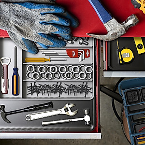 Simple Houseware Kitchen Drawer Flatware Organizer, Black/Gray