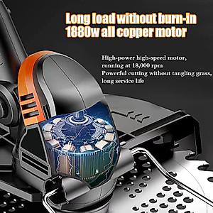 Electric Weed Eater Battery Operated Weed Wacker, String Trimmers with Remaining Power Display, Adjustable Machine Head Electric Lawn Edger for Garden and Yard