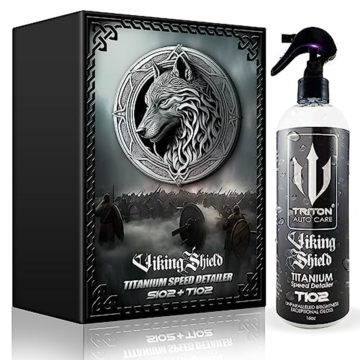 Titanium Ti02 + Silicon Dioxide Si02 High Reflective Ceramic Spray Car Polish Advanced Clear Coat & Paint Protection-Viking Shield Titanium Speed Detailer (16 oz.)