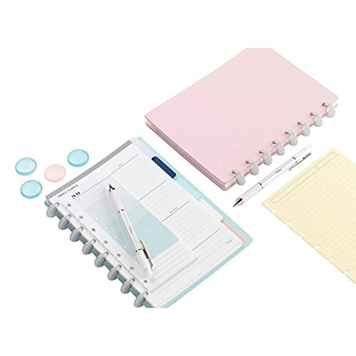 TUL Retractable Gel Pens, Limited Edition, Sunset Shades, Medium Point, 0.7 mm, Pearl White Barrel, Blue Ink, Pack of 4