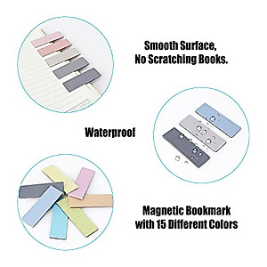 30 PCS Aesthetic Magnetic Bookmarks, Cute Magnet Book Markers, Page Clips Bookmark for Women, Laminated Book Mark for Reading Lovers Girls Kids Students Teachers School Stationery Gifts