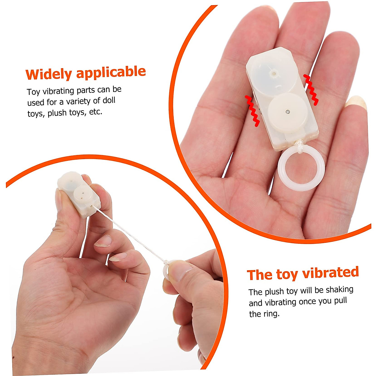 2pcs Plush Pulling Tail Ring Doll Making Built in Plush Plastic DIY Supplies Shake Drawstring Single Head Plastic