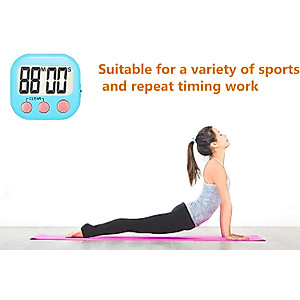 4 Pack Digital Kitchen Timer, ON/Off Switch, Large LCD Display Loud Alarm and Magnetic Backing Stand, Classroom Timers for Cooking Baking Teachers Kids Games Small Size (4 Colors)