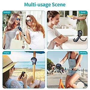 SMARTDEVIL Stroller Fan, 3000mAh Portable Clip on Stroller Fan for Baby, 3 Speed Battery Operated Personal Desk Fan with Flexible Tripod, Mini Handheld Fan for Car Seat, Treadmill, Camping (Black)