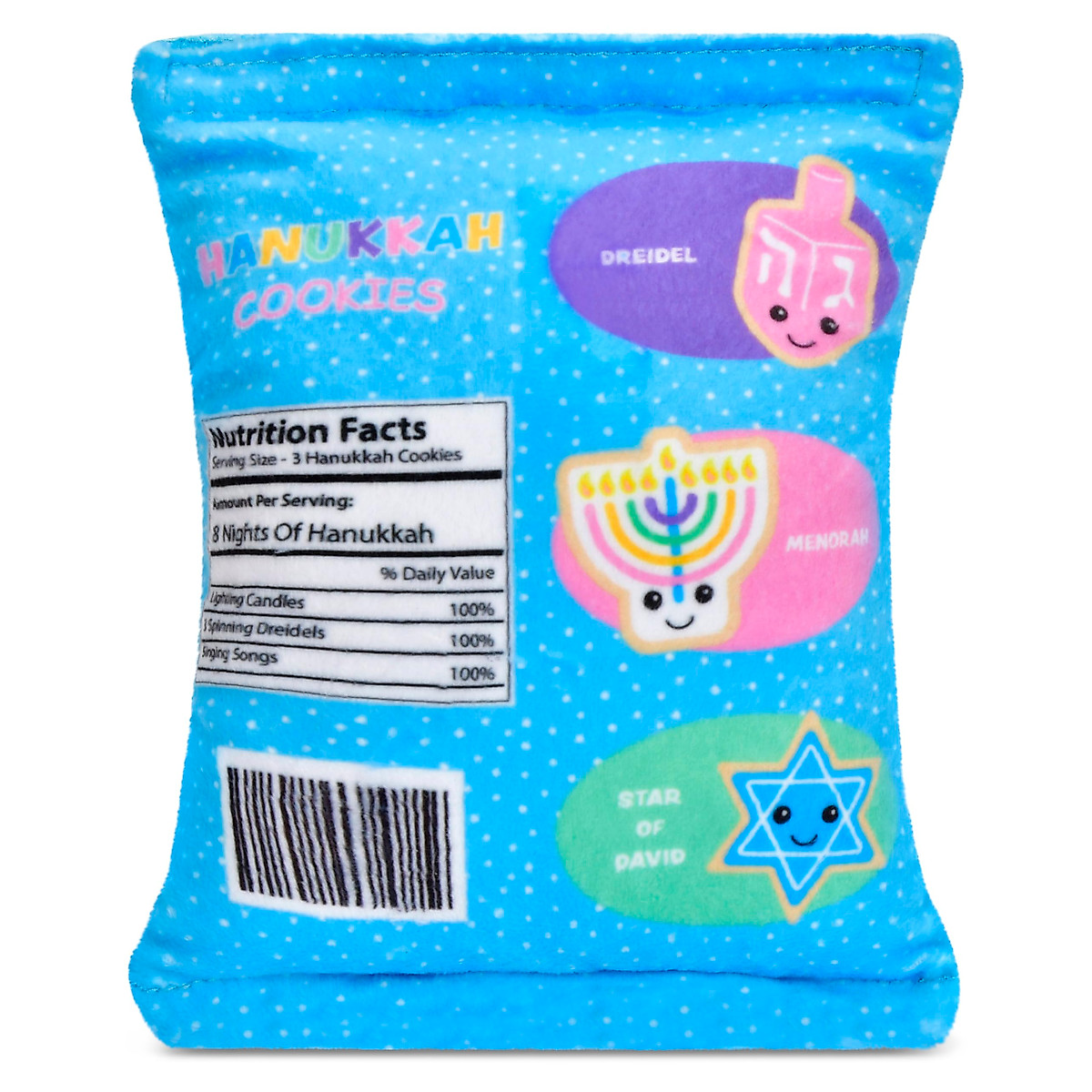 iscream Hanukkah Cookies 10" x 6" Holiday Fleece Play Pillow Set with Dreidel, Menorah and Star Cookies