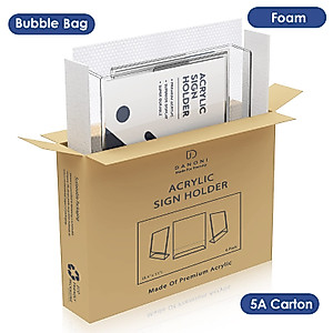 Danoni Clear Acrylic Sign Holder - 6Pack 8.5x11'' Flyer Document Brochure Display Holder with Vertical Slant Back for Office Desktop - Plastic Menu Stands Plastic Paper Holders for Restaurant Tabletop