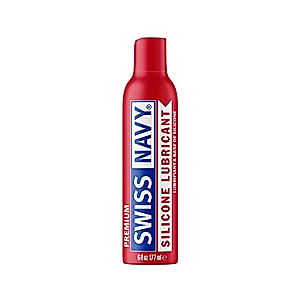 Swiss Navy Premium Silicone Based Lubricant, 6 Ounce Personal Lube Gel for Men Women & Couples, Condom & Latex Safe Hypoallergenic Unscented Zero Residue Lubrication, Works Underwater