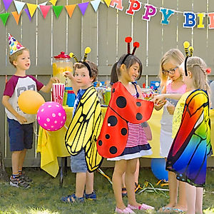 Creatoy Kids Butterfly-Wings-Costume Toddler Lady-Bug Bumble-bee Costume for Boys Girls Dress Up Clothes for Play Bug Insect Birthday Party Supplies Halloween Favors