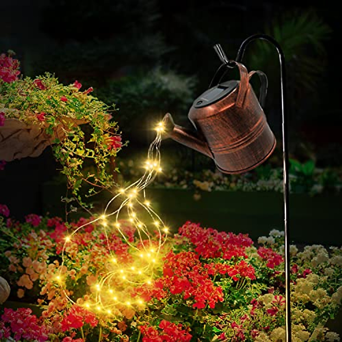 HDOOMN Solar Fairy Watering Can Lights - LED Garden Shower Art Light Decoration Waterproof Strip Lights for Outdoors Lamp Outdoor Star String Lights for Home Pathway Patio Yard Festoon Flash