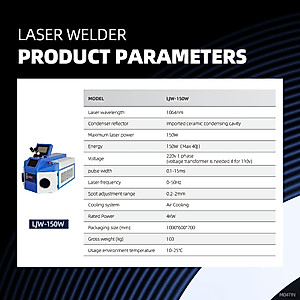 LYXC 150W Jewelry Laser Welder Machine Laser Welding Machine for gold and silver jewelry, rings, pendants, bracelets, necklaces, holes etc.