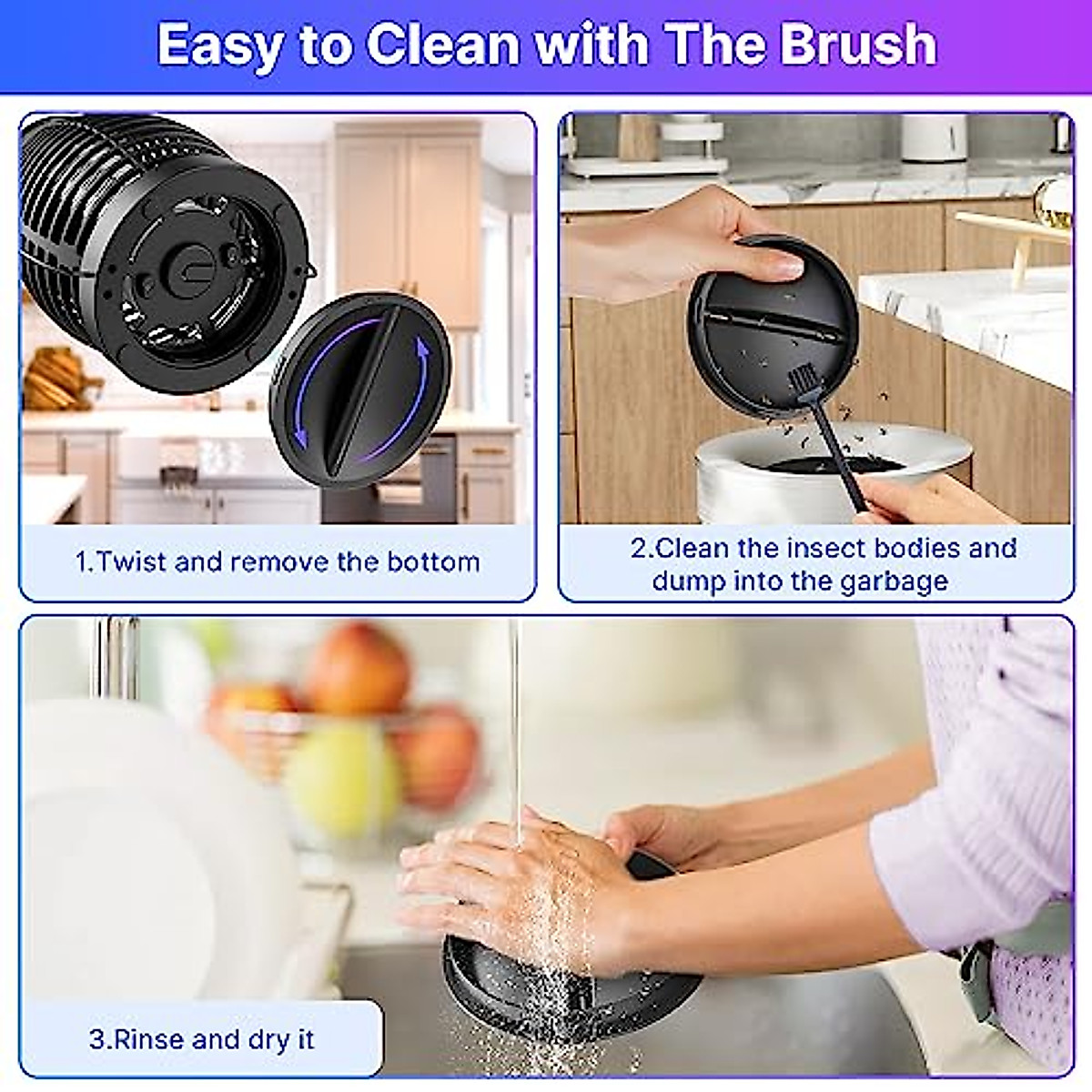 Bug Zapper Outdoor Indoor, Rechargeable Mosquito Zapper Waterproof, Electric Insect Fly Zapper with Reading Lamp, Insect Killer Lamp Can Attract Gnats, Mosquitoes, Flies, Moths