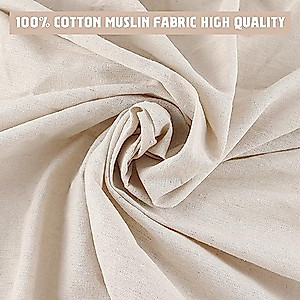 Muslin Fabric Medium Weight 100% Cotton Muslin Linen Fabric 63 inch x 5 Yards Textile Unbleached Natural Muslin Cotton Roll Fabric by Yard for Quilting Sewing DIY Apparel Cloth