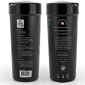Wipex Fitness Equipment Wipes - Use as Gym Wipes for Equipment, Yoga Mat Cleaner, Peloton & Exercise Machine Wipes, All-Purpose Cleaning with Vinegar, Lemongrass & Eucalyptus, 75 Count (Pack of 12)