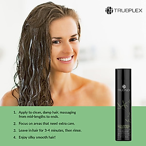 Trueplex KERATHERAPY Bamboo Miracle Smooth & Repair Conditioner, 10.1 oz., 300 ml - Vegan Formula Damaged, Frizzy, & Dry Hair - Hydrating & Smoothing with Grape Seed, Baobab, & Bamboo Extract