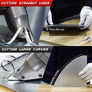 SHALL Electric Metal Cutting Shear, 4.0-Amp Corded Sheet Metal Cutter, Variable Speed with 360 Degree Swivel Head, Continuous Cutting, Clean Cut for 14GA Sheet Metal & 16GA Stainless Steel, 2500 SPM