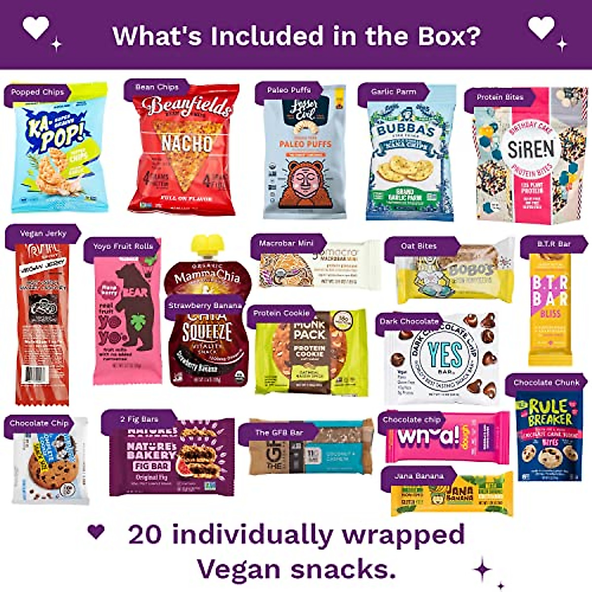 Healthy Vegan Snacks Care Package: Mix of Vegan Cookies, Protein Bars, Chips, Vegan Jerky, Fruit & Nut Snacks, Great Vegan Gift Basket Alternative