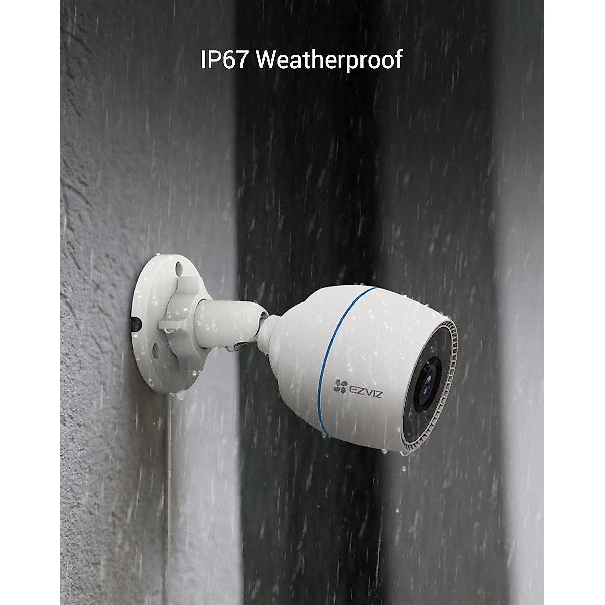 EZVIZ Security Camera Outdoor, 1080P WiFi Camera with Motion Alert, 100ft Night Vision and IP67 Waterproof, Compatible with Alexa Google Home | C3TN