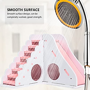 Ipetboom Wooden Hamster House with Stair Ladder Slides Small Animals Hideout Funny Climbing Exercise Toy Guinea Pig Cage Accessories for Chinchillas Rabbits Ferrets