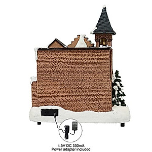 MOMENTS IN TIME Christmas Village Building, Fire Station with LED Lights, Christmas Music, and Animation - Power Adapter (Included)