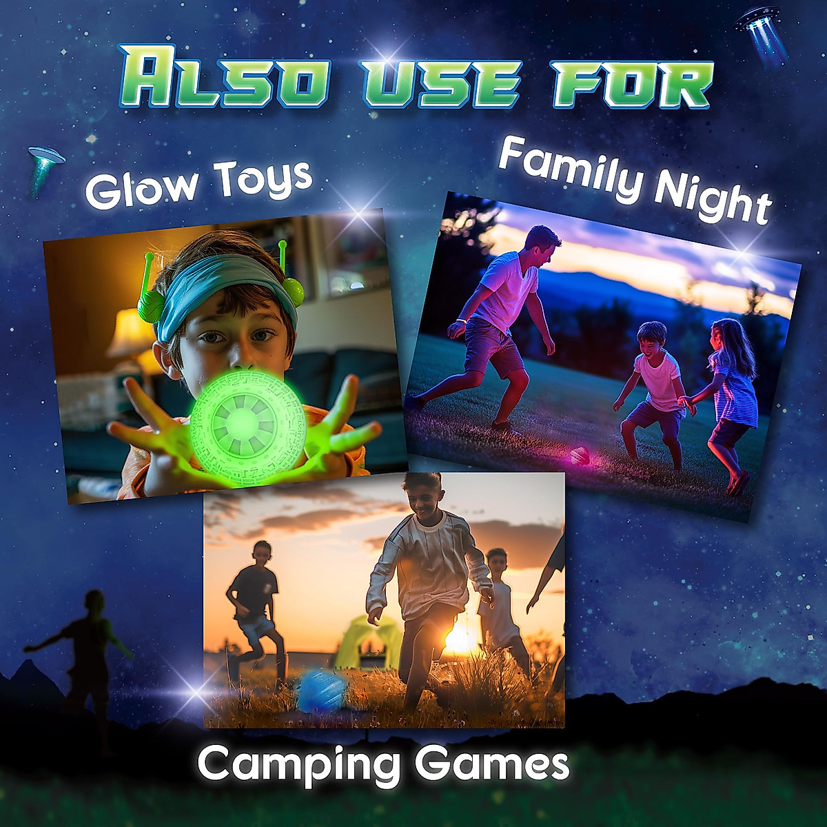 Cosmic Kick The Can: Glow in The Dark Outdoor Night Games for Kids | Ages 5+, 4-12 Players | Glow in The Dark Toys | Light Up Outdoor Toys for Kids 8-12 | Gifts for Boys 8-12+ | Sports & Outdoor Play