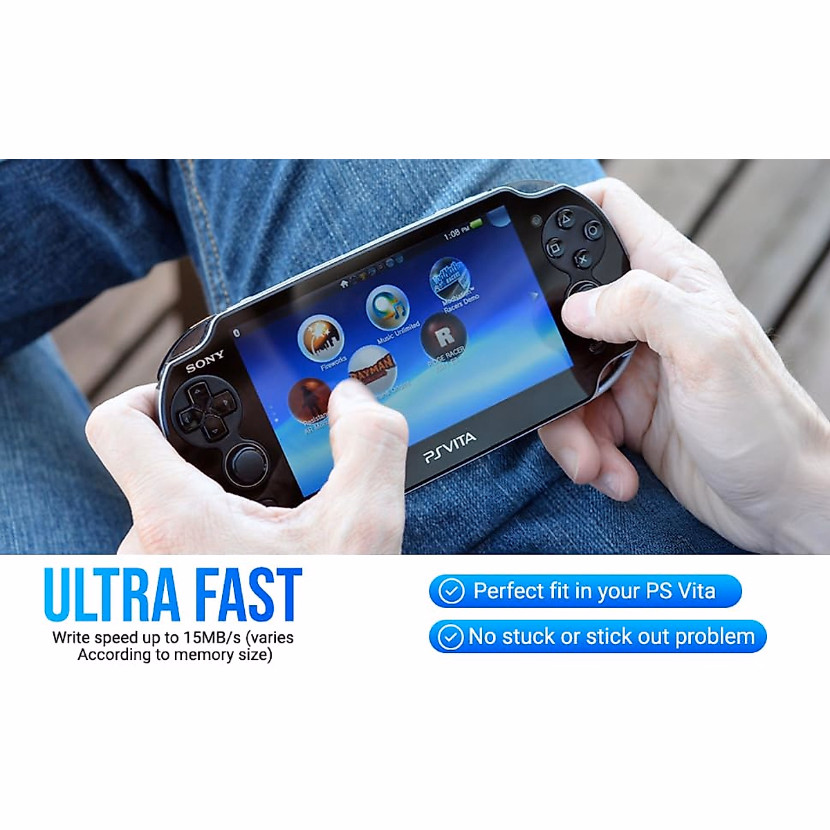 Gamer Gear SD2Vita 6.0 Memory Card Adapter, PS Vita PSVSD Micro SD Adapter PSV 1000/2000 PSTV FW 3.65 HENkaku Enso System, White, 001494